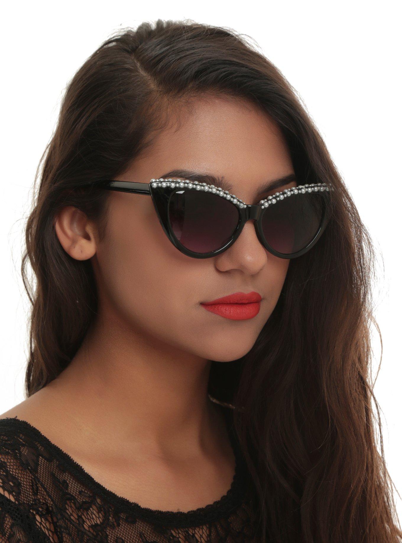 Pearl Cateye Sunglasses | Hot Topic