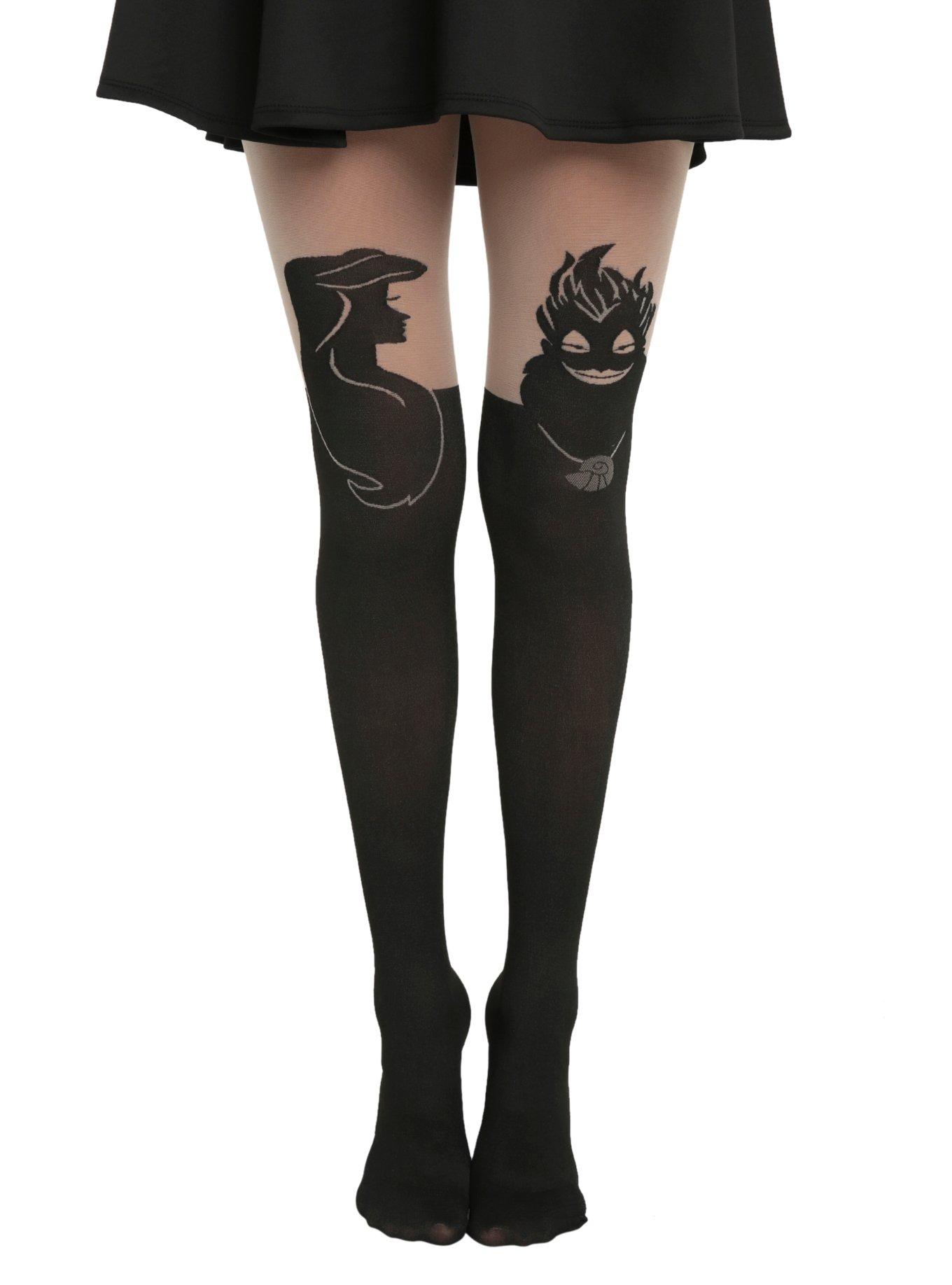 Disney The Little Mermaid Ariel & Ursula Silhouette Tights | Hot Topic