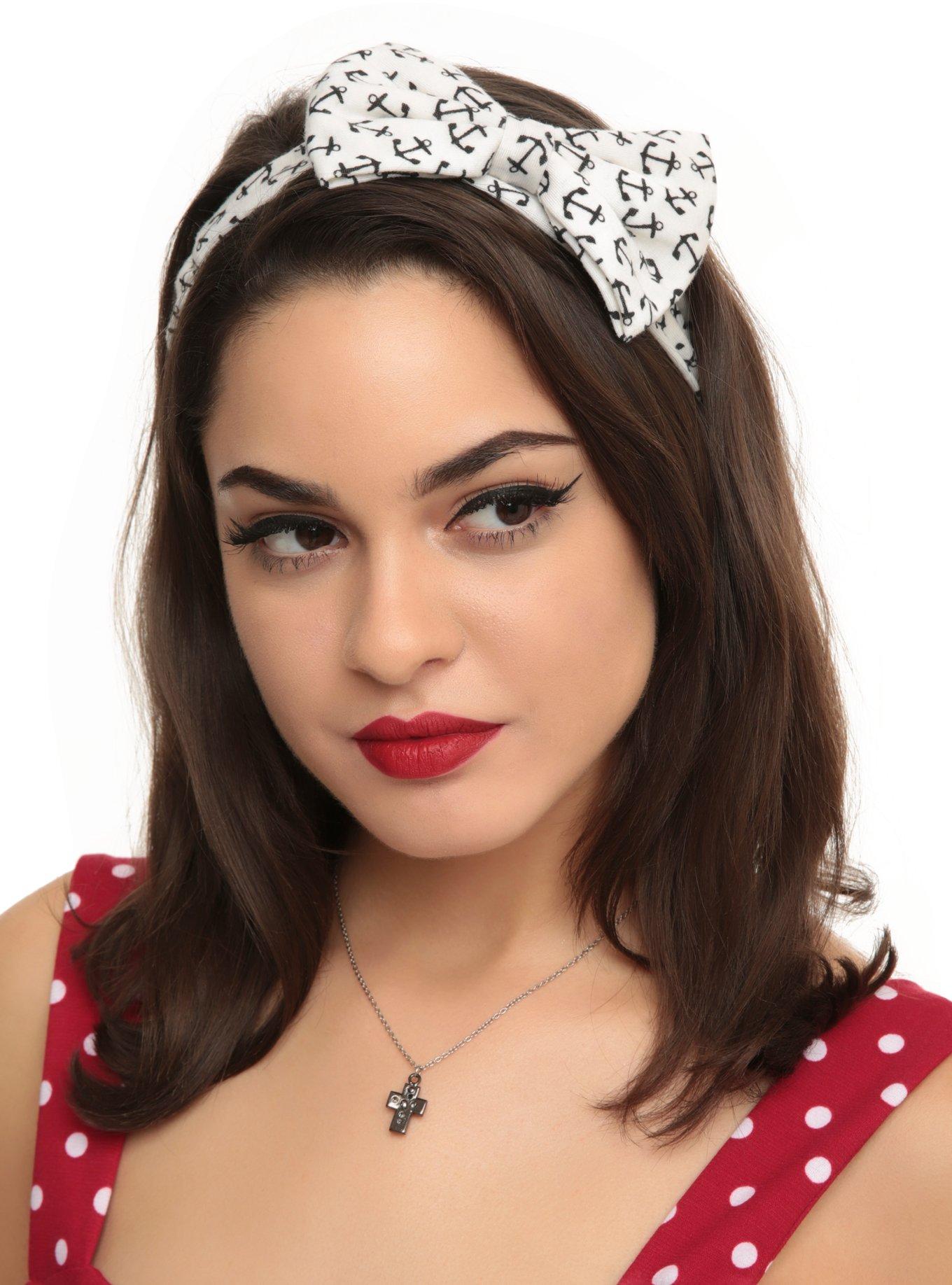 LOVEsick Anchor Bow Stretch Headband | Hot Topic