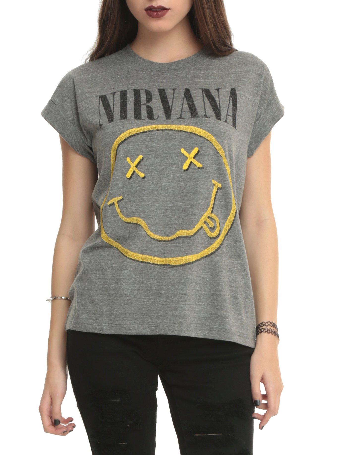 Nirvana Smiley Logo Girls Crop Top | Hot Topic
