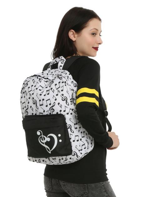 Black & White Music Note Backpack | Hot Topic
