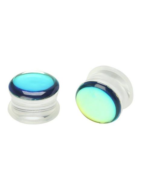 Reflective Inlay Clear Acrylic Saddle Plugs | Hot Topic