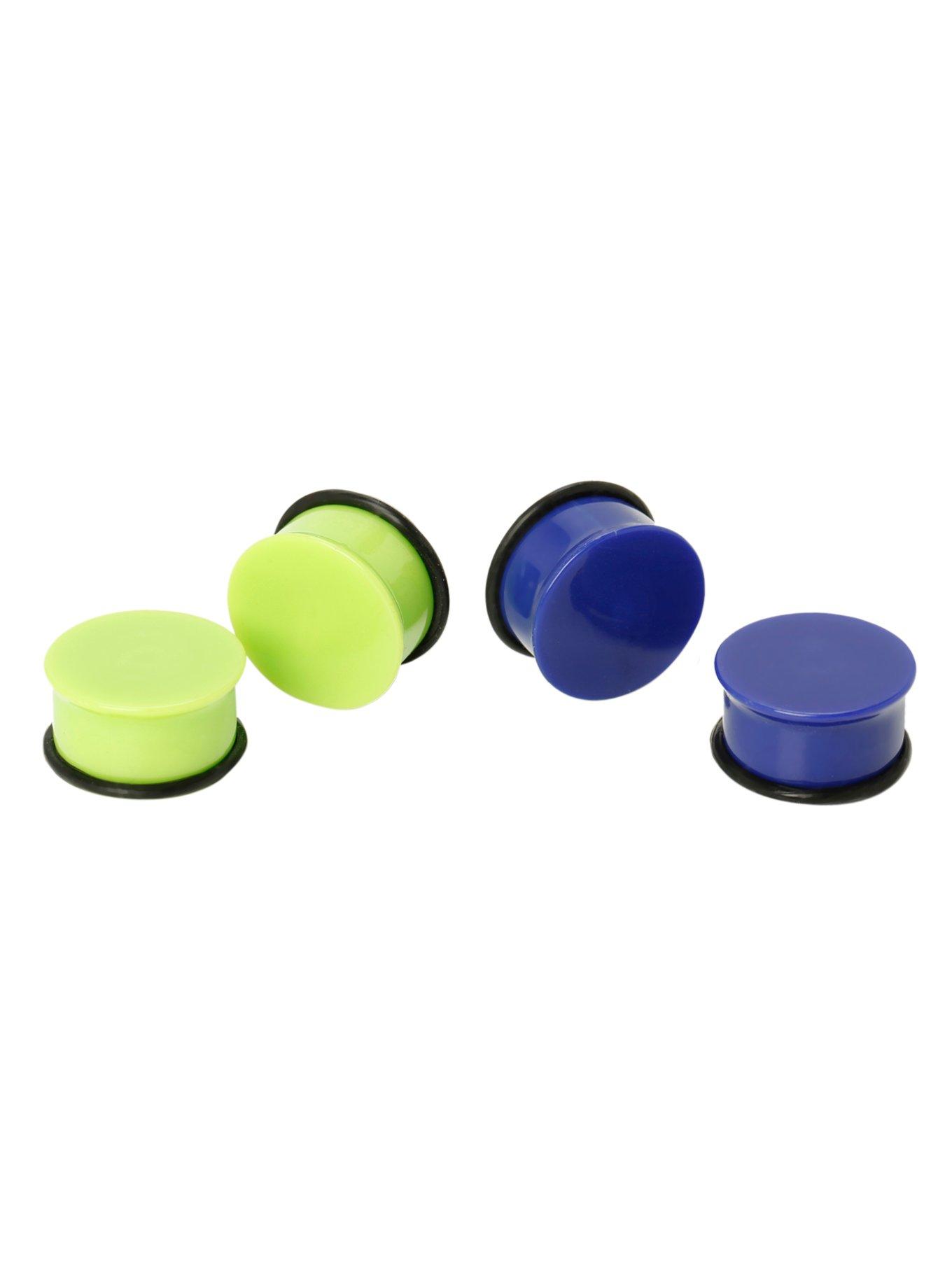 Acrylic Green & Blue Plug 4 Pack | Hot Topic