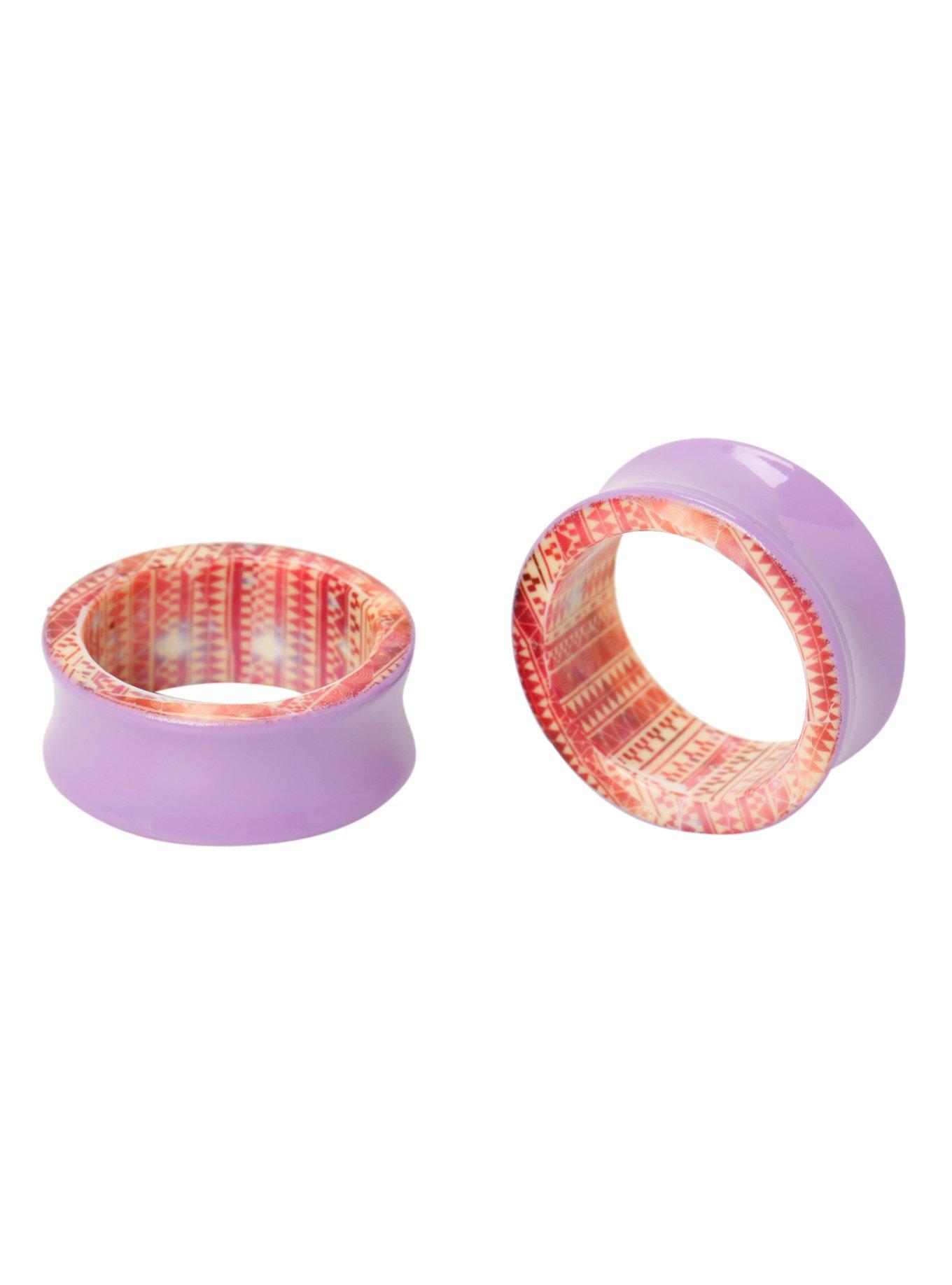 Acrylic Pink Purple & Tan Aztec Plug 2 Pack | Hot Topic