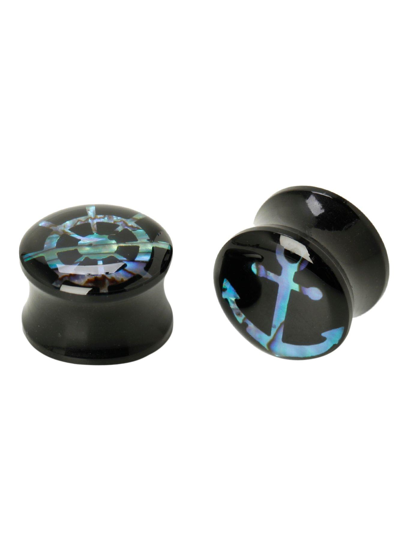 Acrylic Shell Anchor Wheel Saddle Plugs | Hot Topic