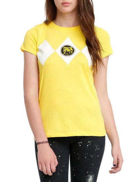 Mighty Morphin Power Rangers Yellow Ranger Cosplay Girls T-Shirt | Hot ...