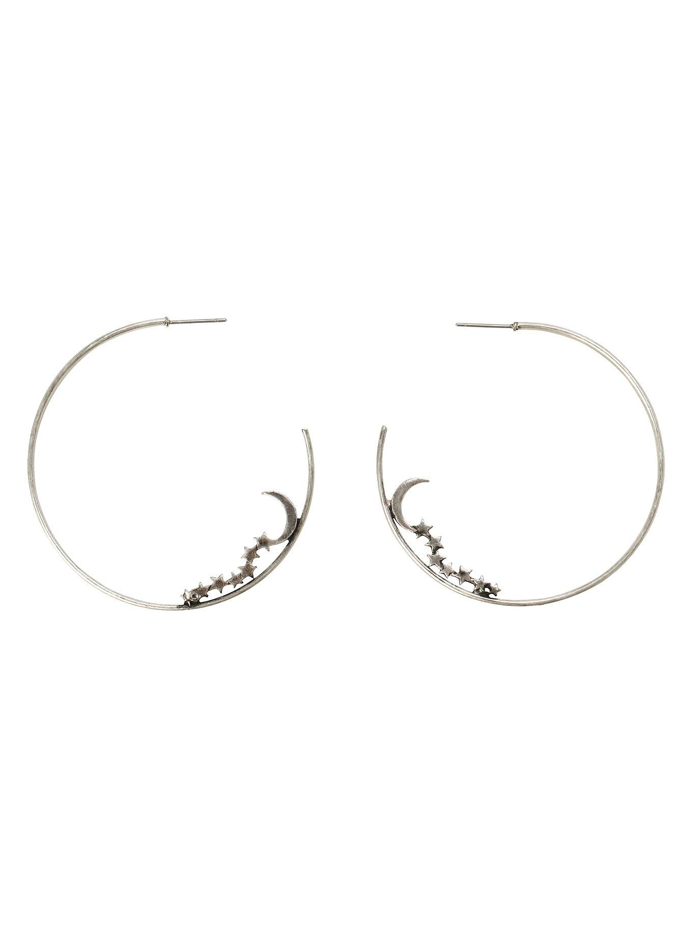 LOVEsick Moon Star Hoop Earrings | Hot Topic