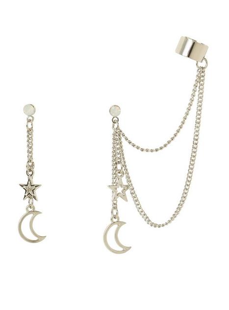 LOVEsick Star & Moon Cuff Earring Set | Hot Topic