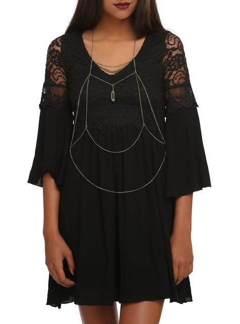 LOVEsick Green Crystal Body Harness | Hot Topic