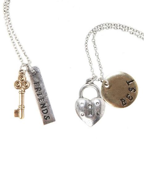 LOVEsick Heart Key Best Friends Long Necklace Set | Hot Topic