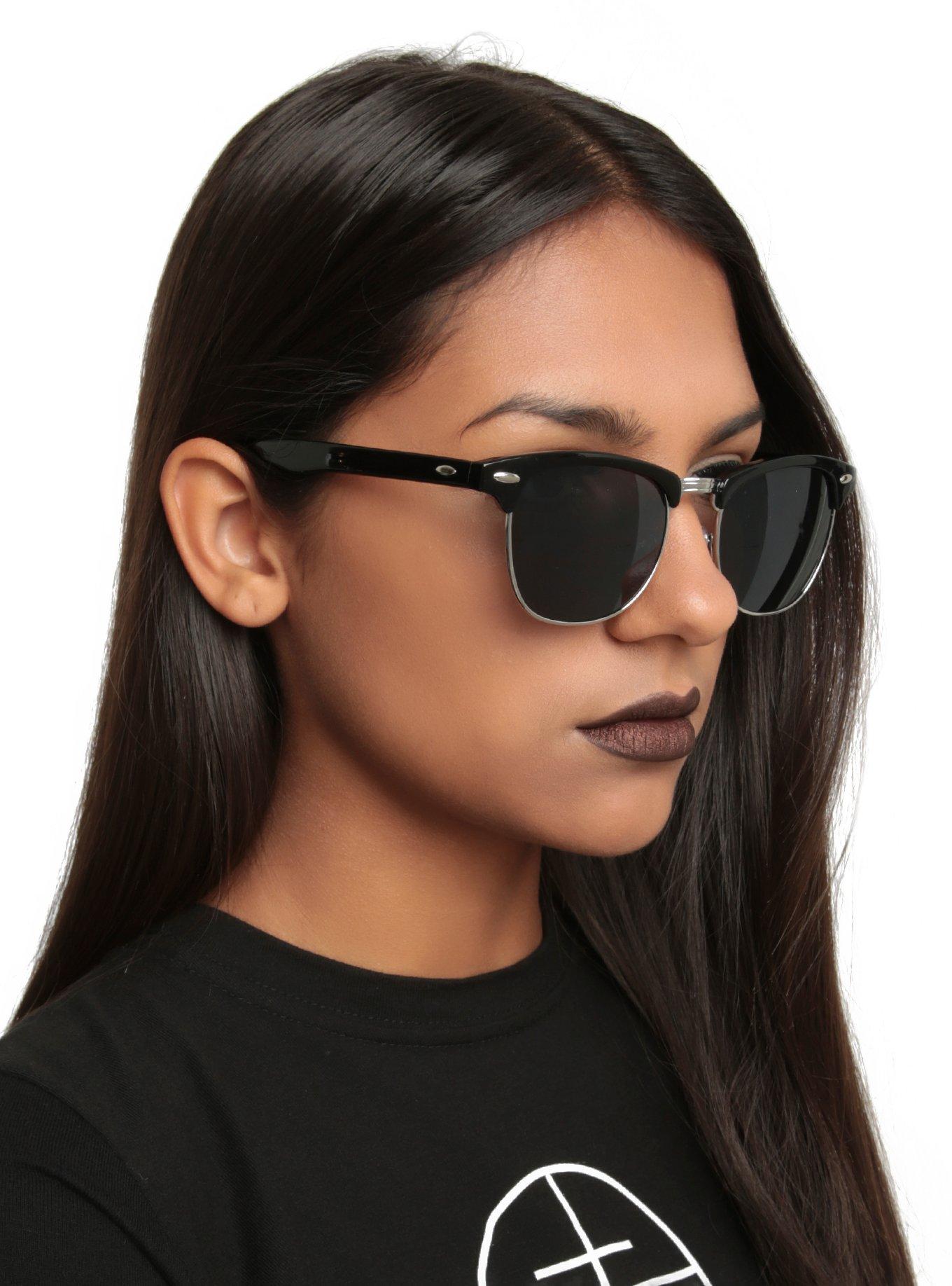 Black Wire Rim Sunglasses | Hot Topic