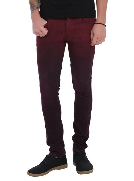 RUDE Red Ombre Super Skinny Jeans | Hot Topic