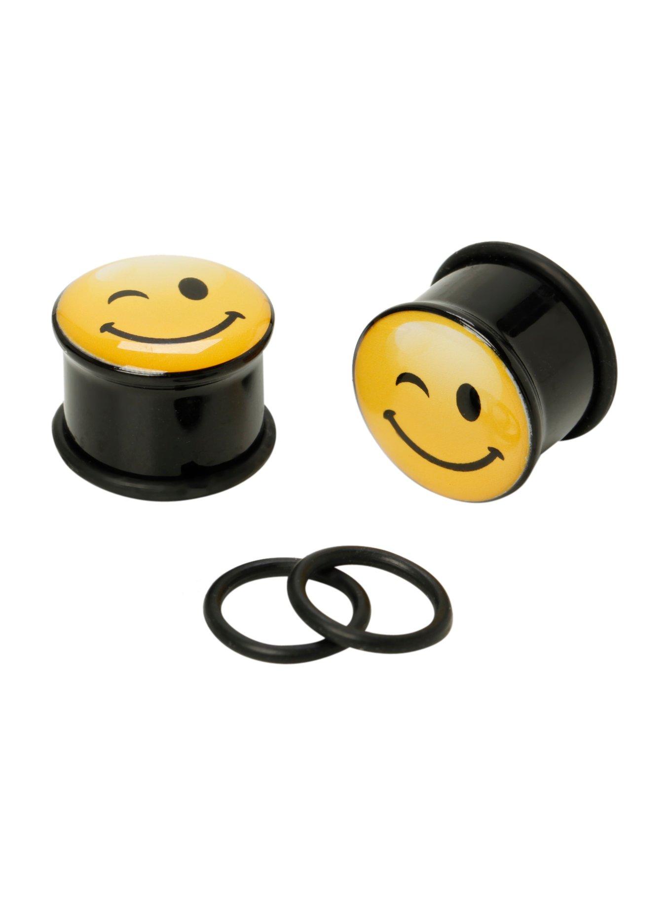 Acrylic Winking Emoji Plugs 2 Pack | Hot Topic