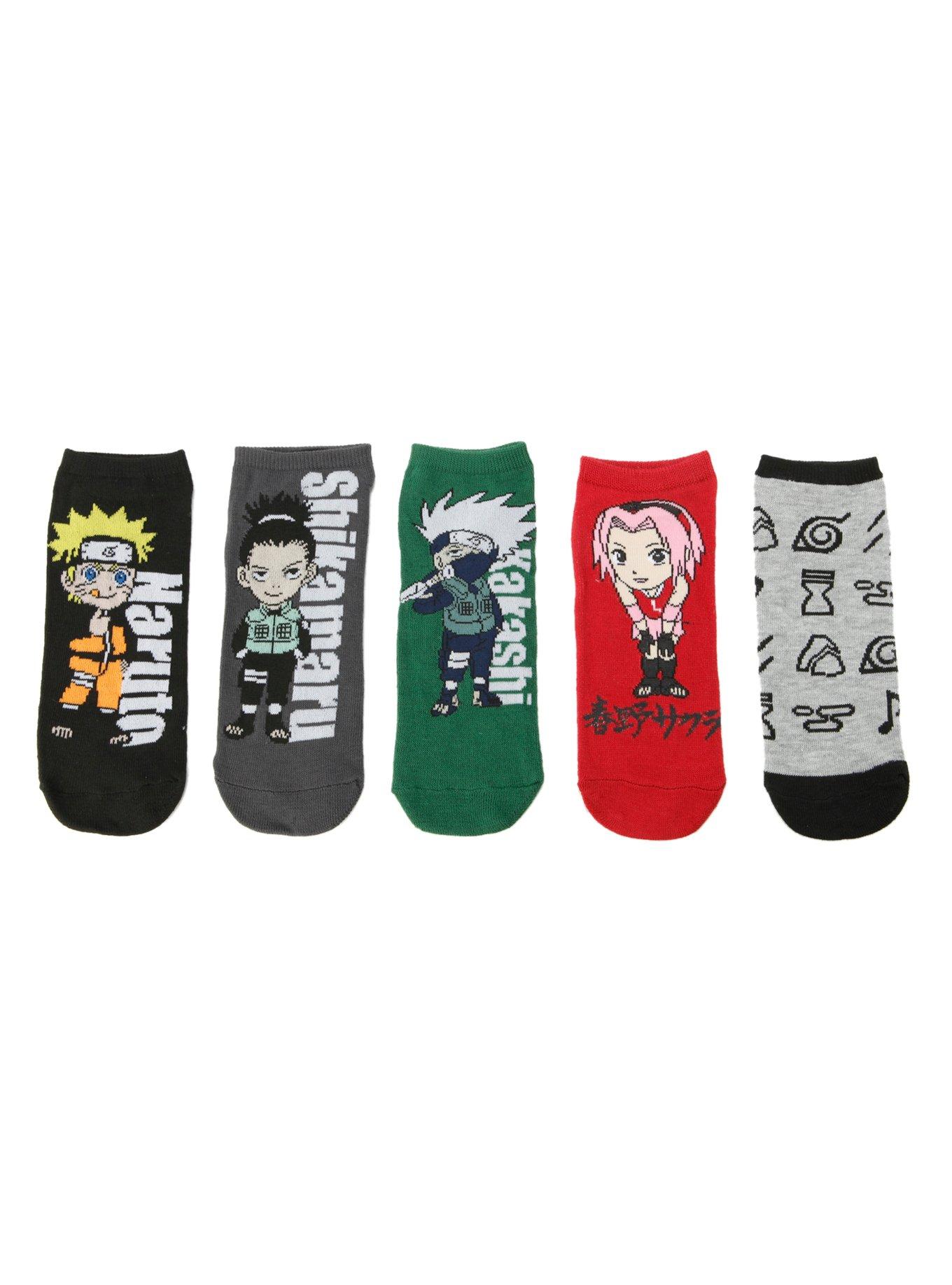 Naruto Shippuden Chibi No-Show Socks 5 Pair | Hot Topic