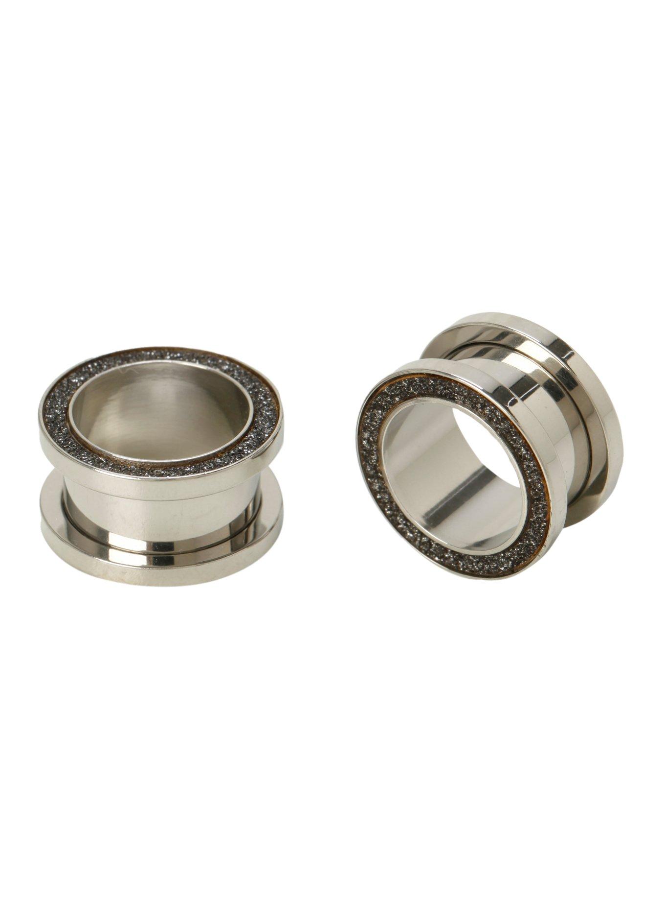 Steel Black Dazzle Spool Plug 2 Pack | Hot Topic