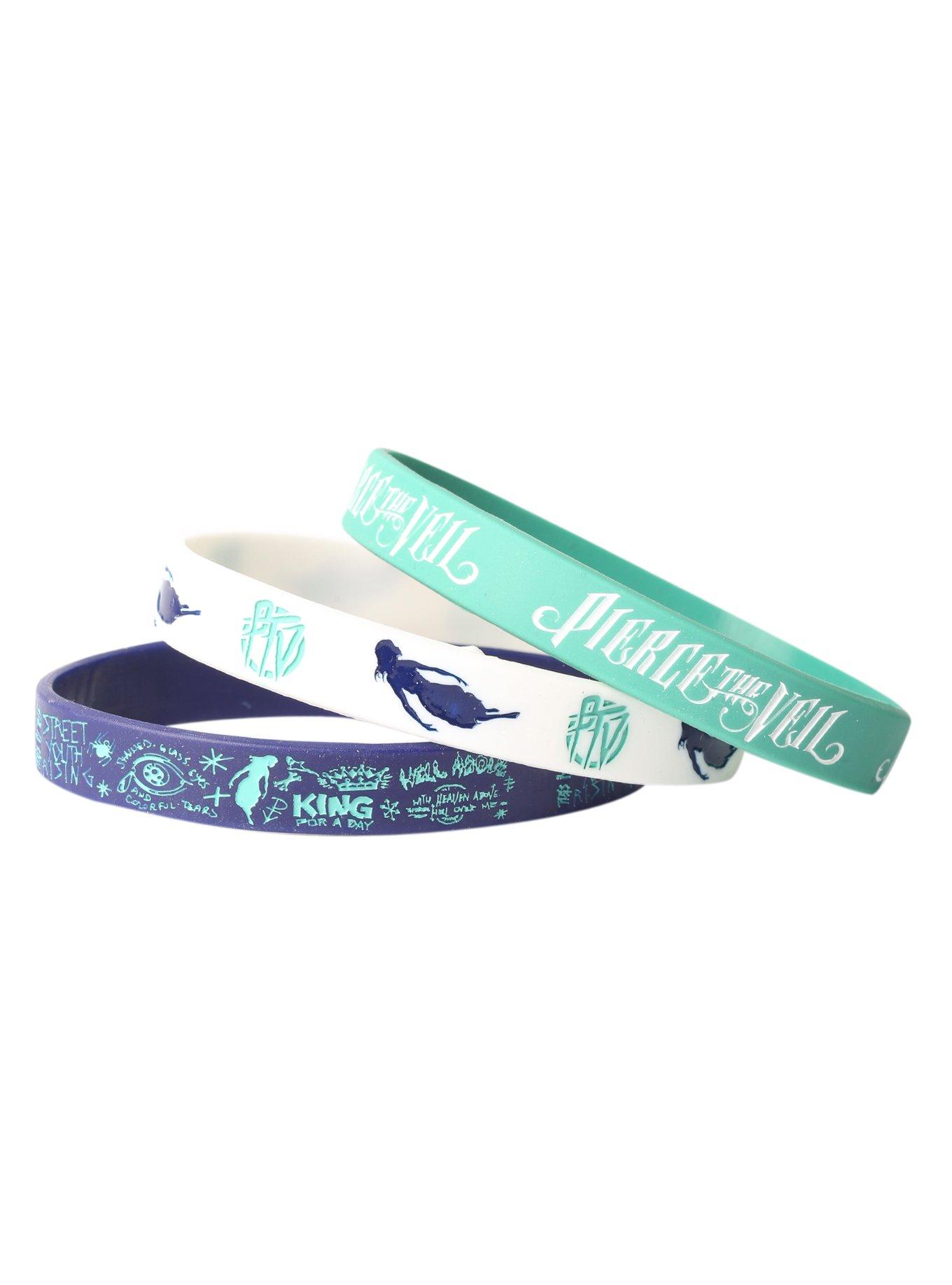 Pierce The Veil Rubber Bracelet 3 Pack | Hot Topic