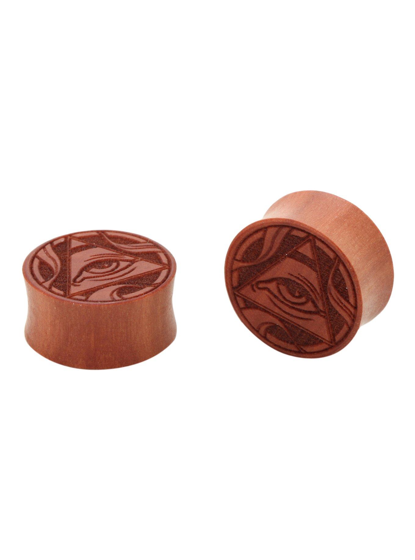 Wood All-Seeing Eye Plug 2 Pack | Hot Topic