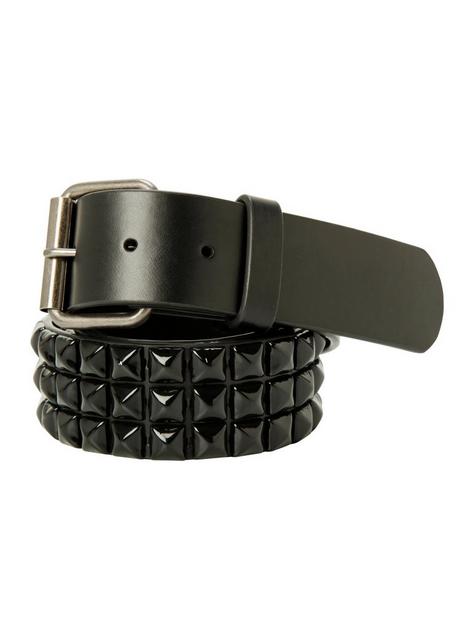 Shiny Black Pyramid Stud Belt | Hot Topic