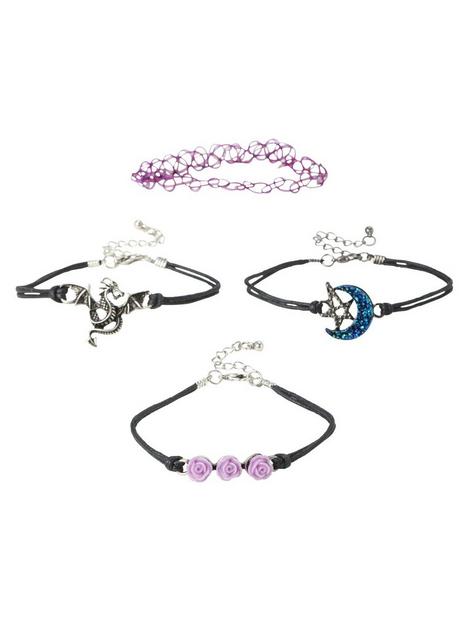 LOVEsick Dragon Rose Moon Bracelet 4 Pack | Hot Topic