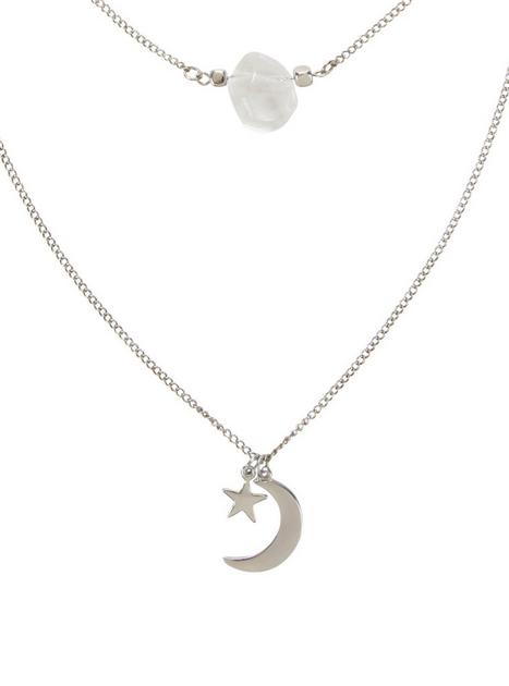 Moon Star Crystal Layer Necklace | Hot Topic