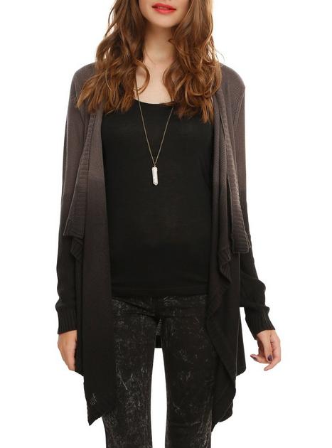 Grey & Black Ombre Open Cardigan | Hot Topic