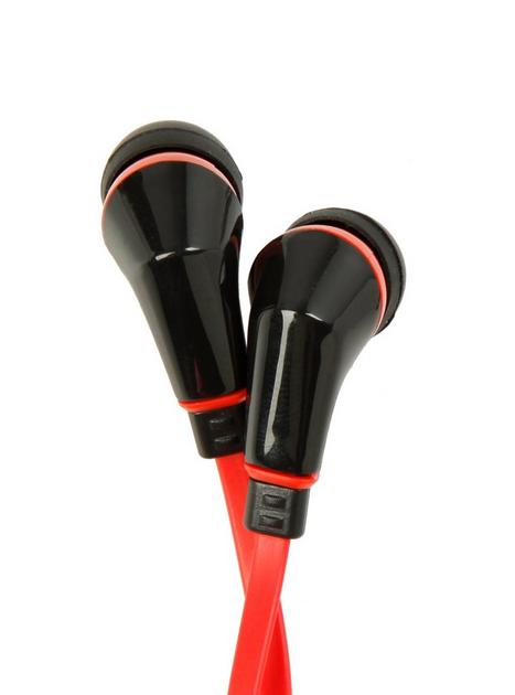 Red & Black Microphone Earbuds | Hot Topic