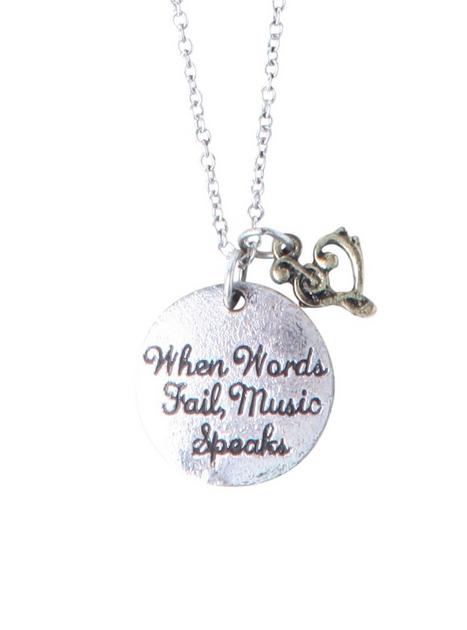 LOVEsick Words Fail Music Speaks Necklace | Hot Topic