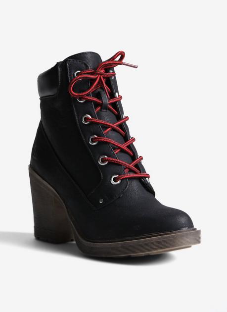 PU Lace-Up Worker Bootie | Hot Topic