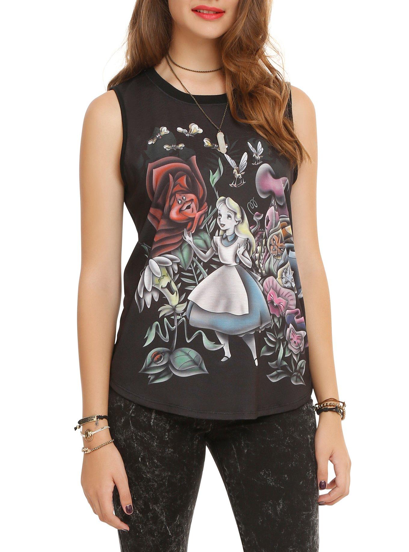 Disney Alice In Wonderland Flowers Girls Muscle Top | Hot Topic
