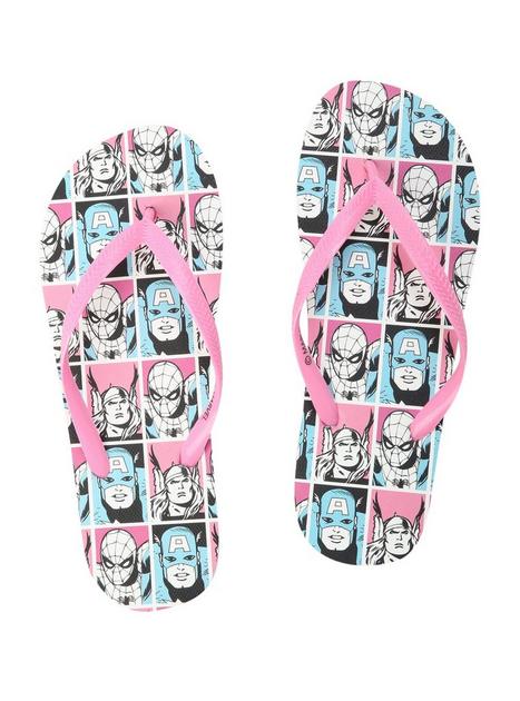 Marvel Heroes Pink Flip Flops | Hot Topic