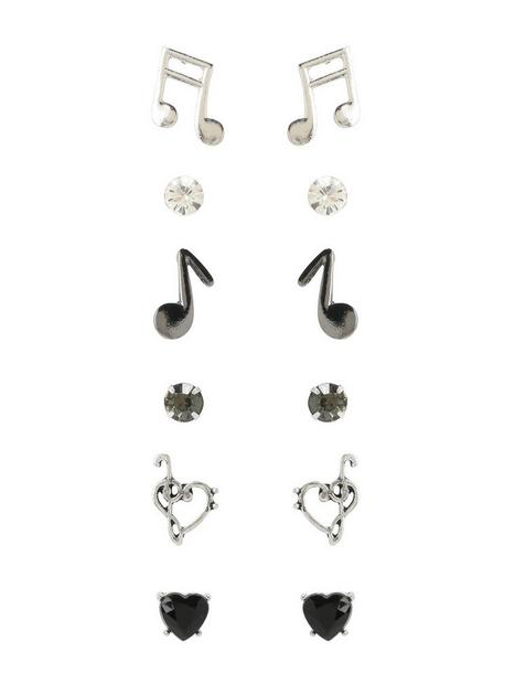 LOVEsick Music Note Earrings 6 Pair | Hot Topic