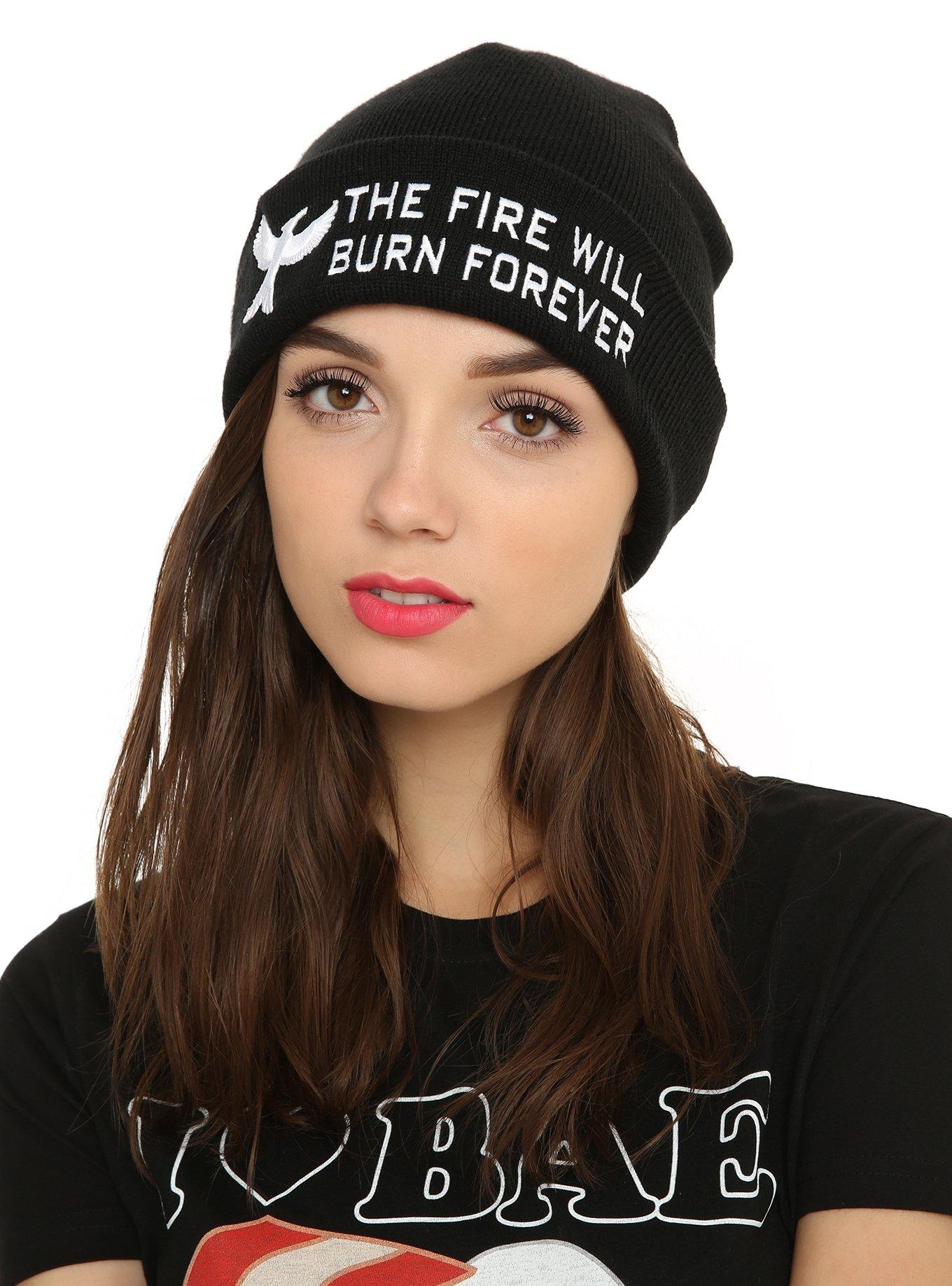 The World Of The Hunger Games Fire Will Burn Forever Watchman Beanie | Hot Topic