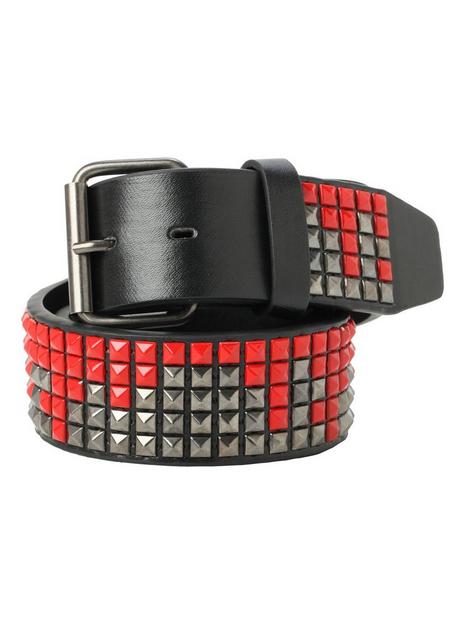 Red and Antique Mini Pyramid Stud Belt | Hot Topic