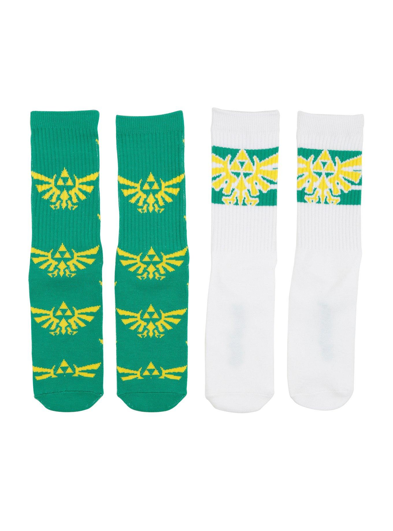 The Legend Of Zelda Triforce Logo Crew Socks 2 Pair Hot Topic