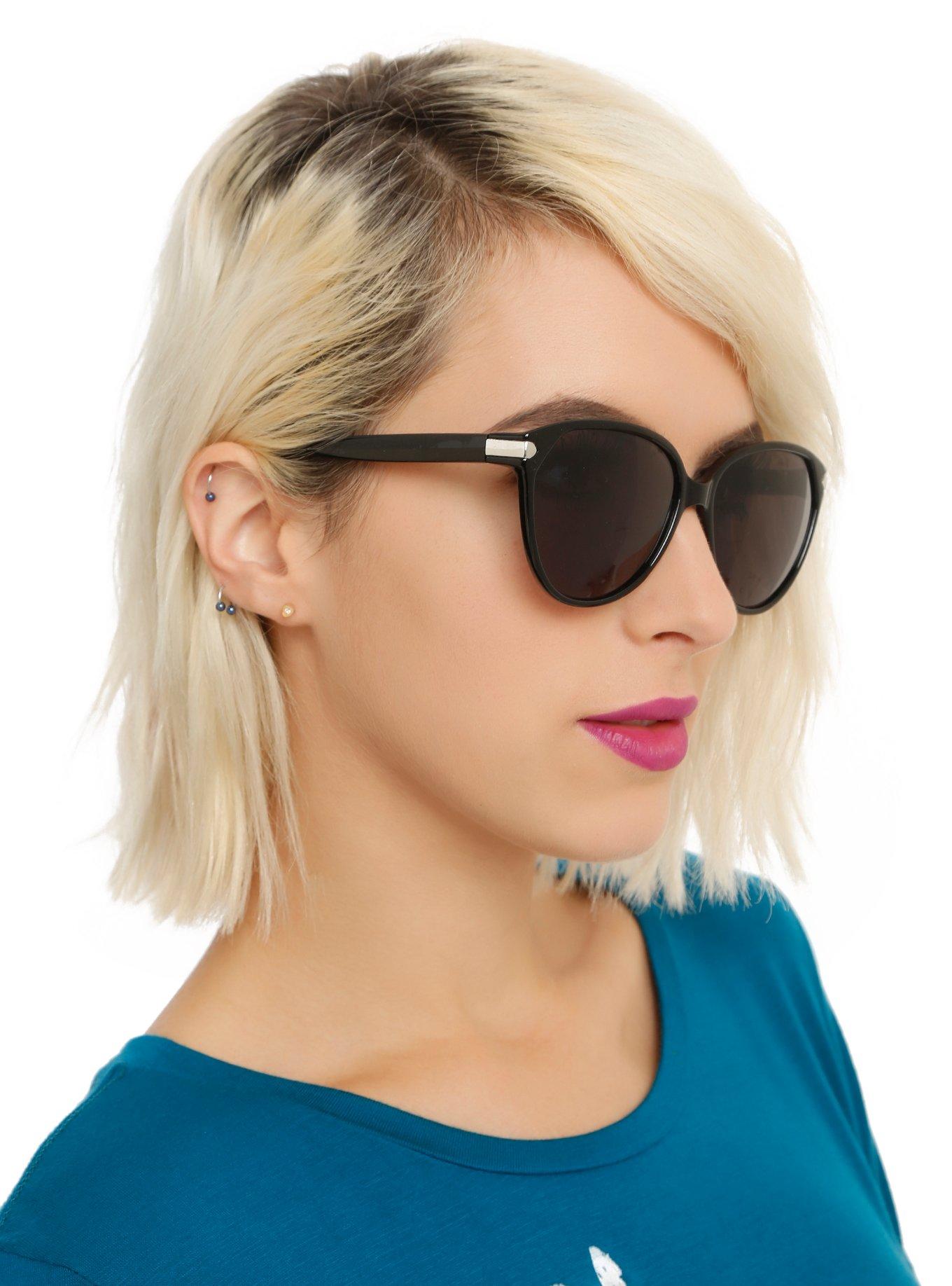 Black Oversized Round Sunglasses Hot Topic