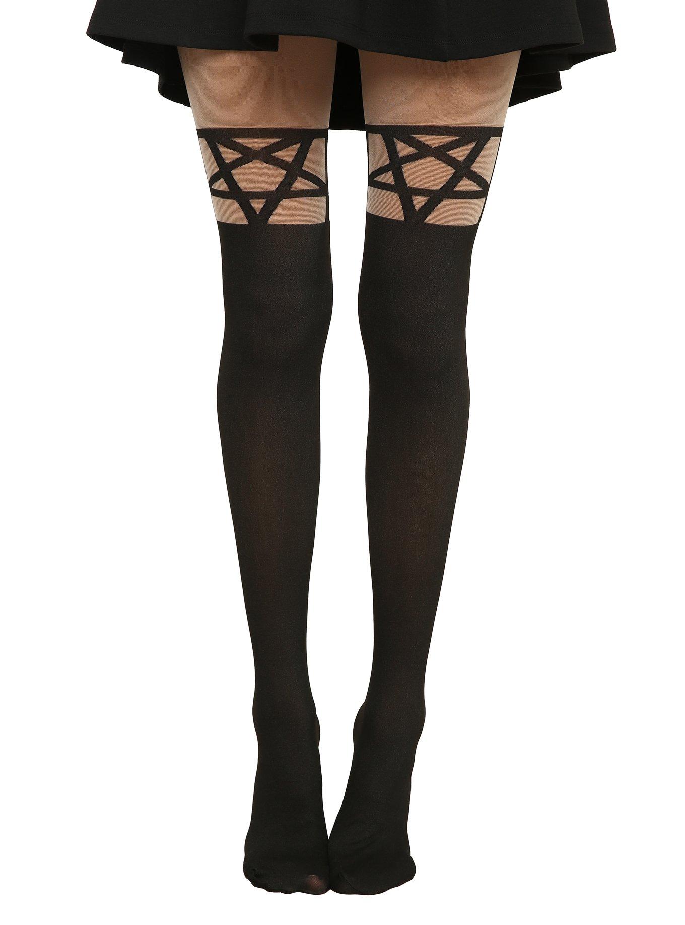Dark Days Faux Thigh High Tights Hot Topic