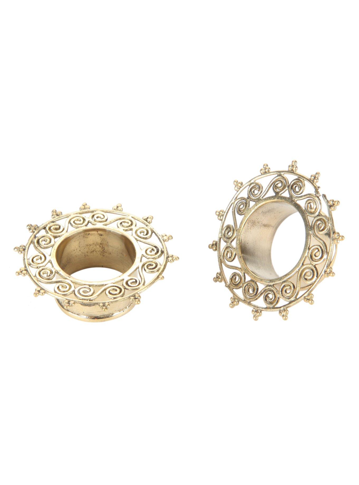 Steel Brass Bali Sun Filigree Plug 2 Pack | Hot Topic