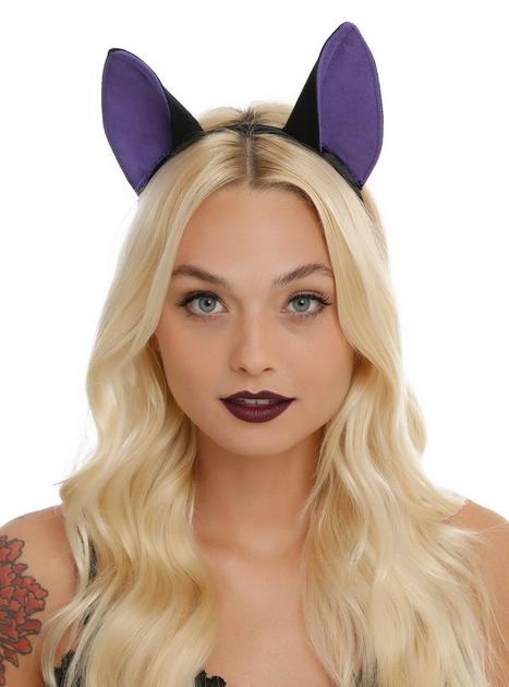 Black & Purple Cat Ear Headband | Hot Topic