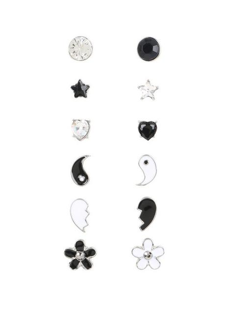 Yin Yang Daisy Earrings 6 Pair | Hot Topic