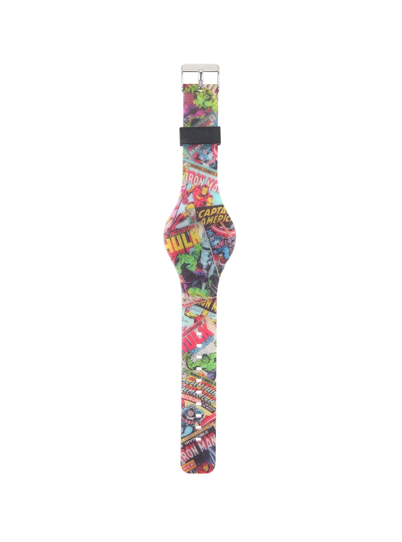 Marvel Comic Rubber LED Watch | Hot Topic