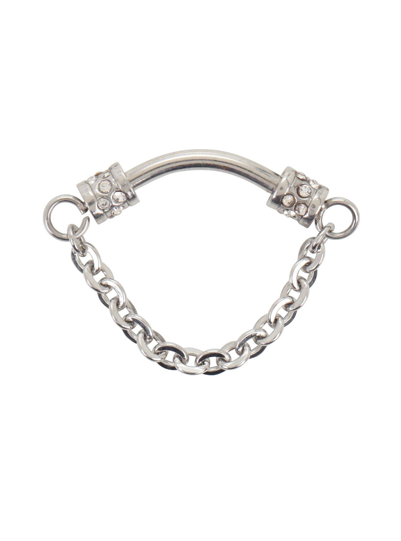 Steel Gold Double Chain Septum Ring | Hot Topic