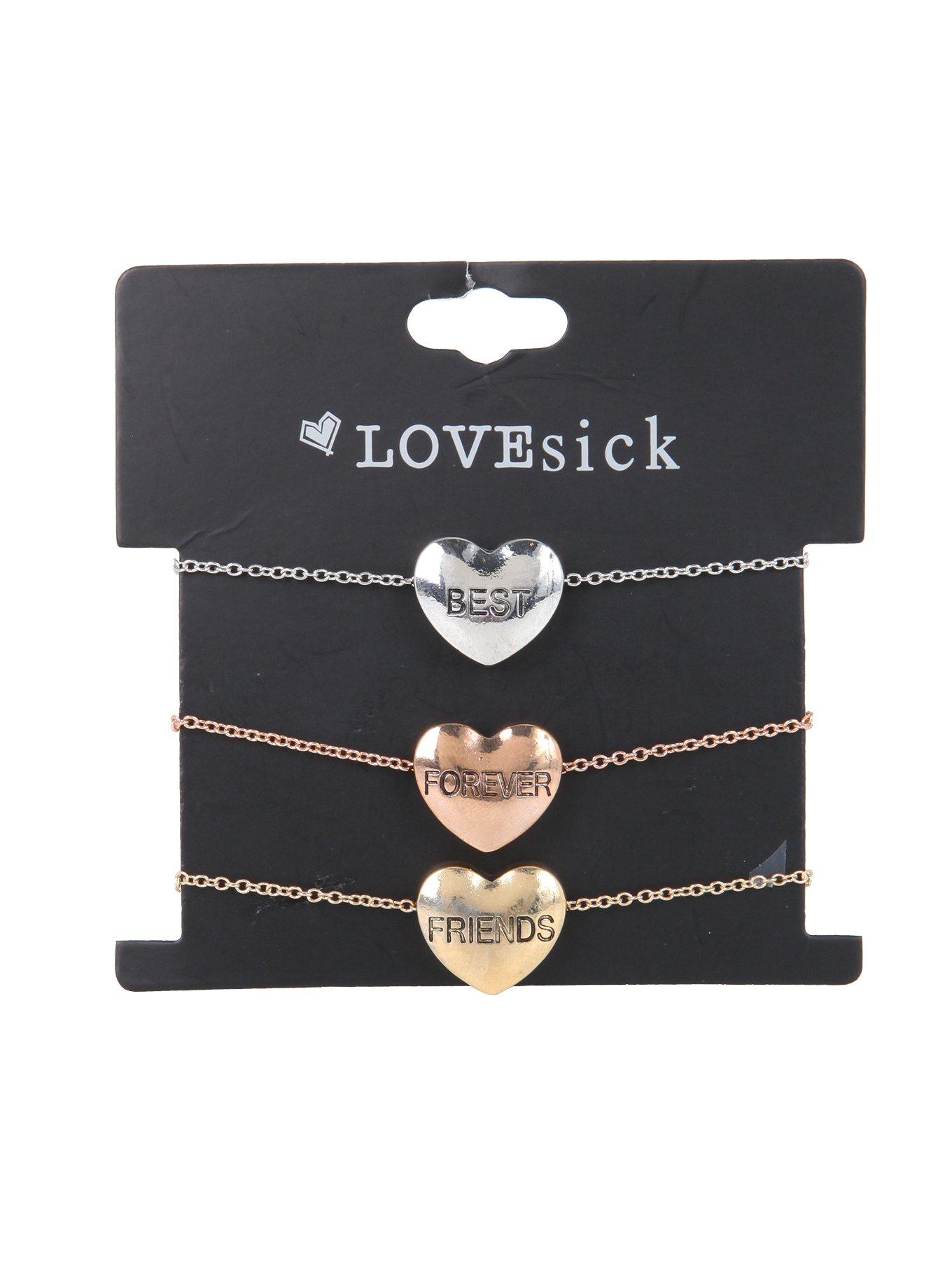 Mixed Metal BFF Chain Bracelet Set | Hot Topic