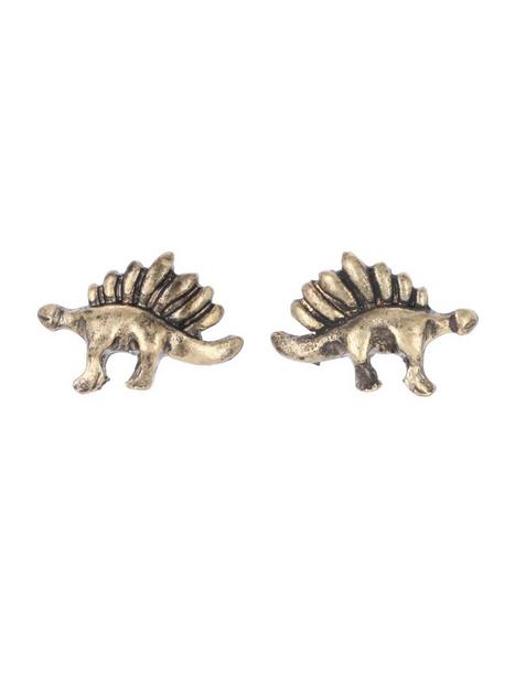 LOVEsick Bronze Dinosaur Earrings | Hot Topic