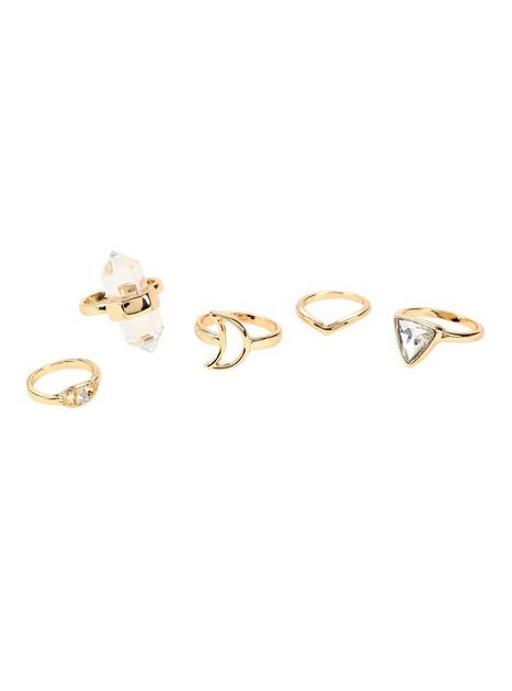Crystal Moon Ring Set | Hot Topic