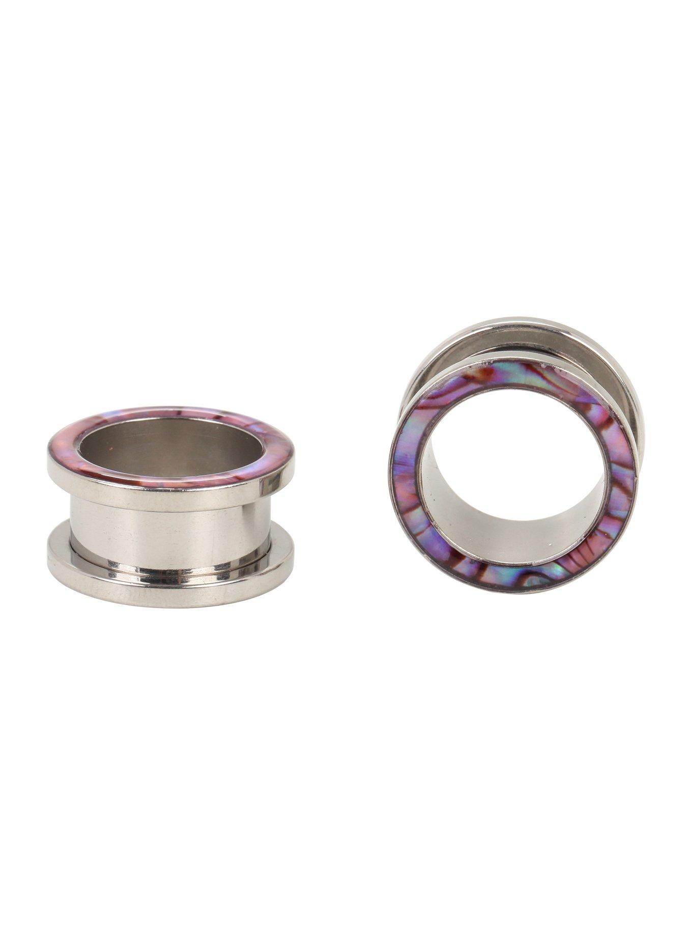 Steel Purple Turquoise Stone Spool Tunnel Plug 2 Pack | Hot Topic