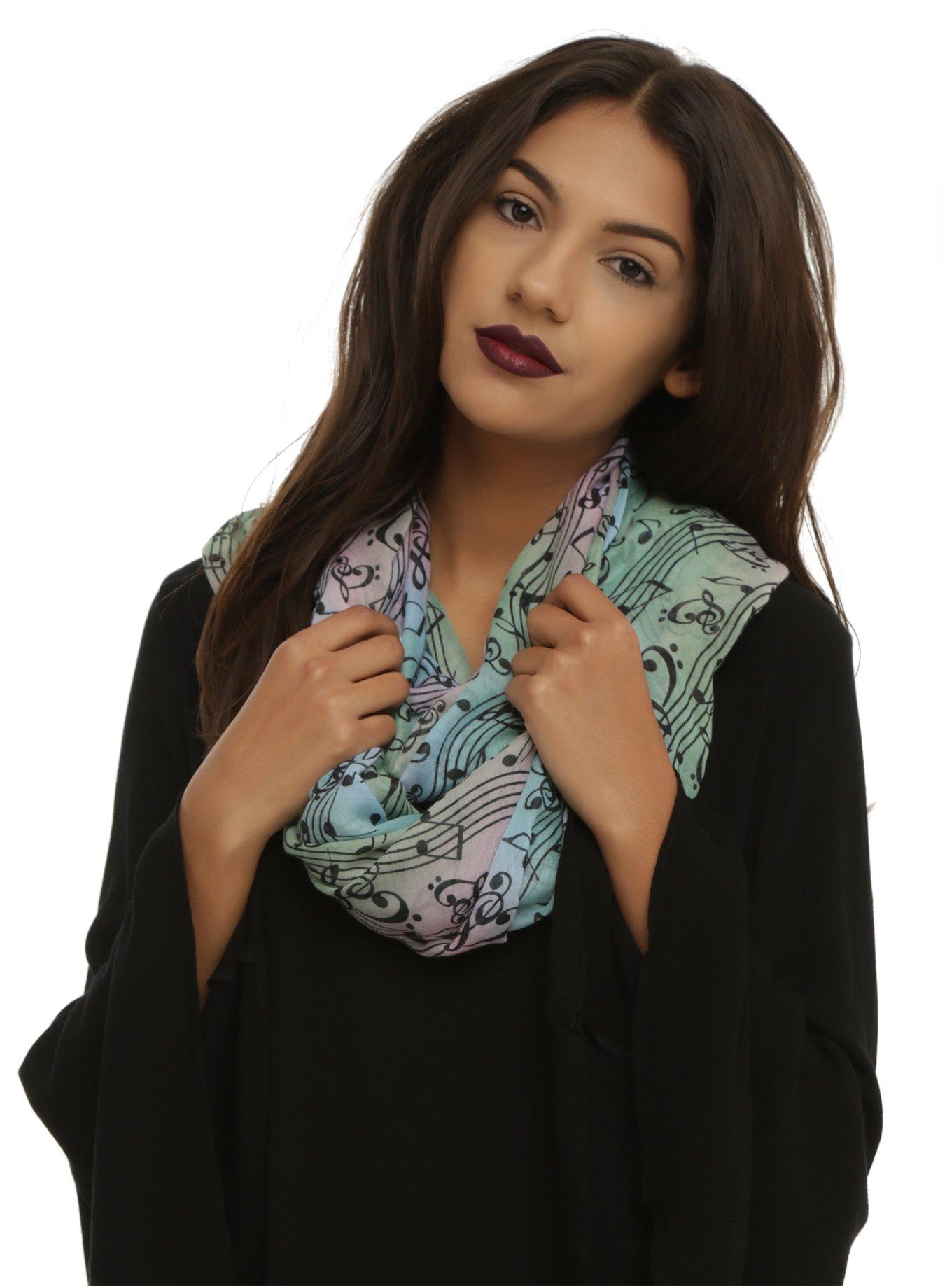 Music Notes Tie Die Infinity Scarf | Hot Topic