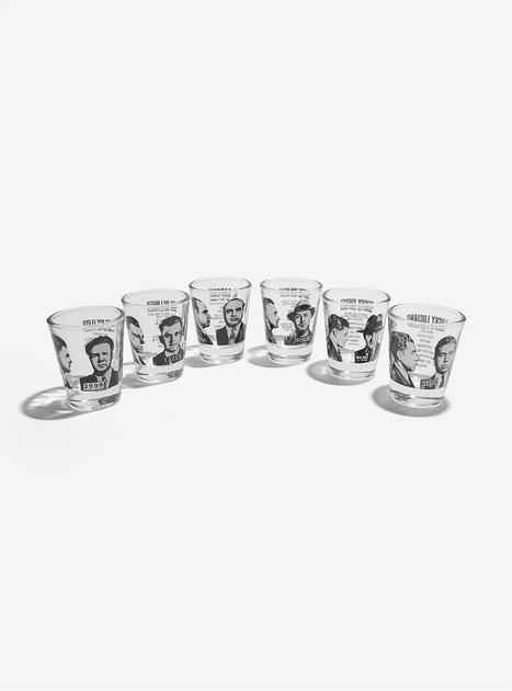 American Gangsters Mug Shots Shot Glasses 6 Pack | BoxLunch