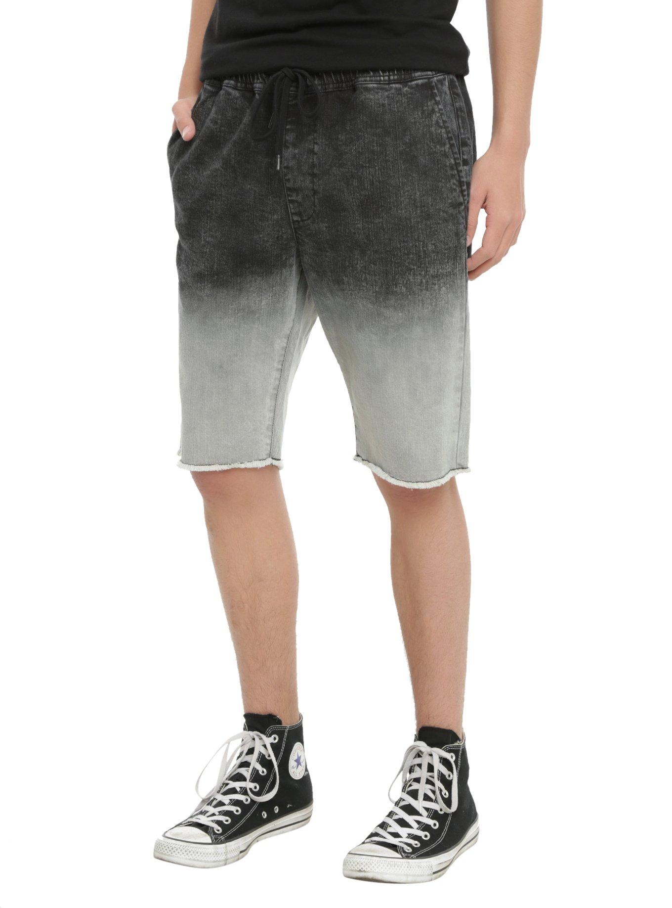 XXX RUDE Black & Grey Ombre Jogger Shorts | Hot Topic