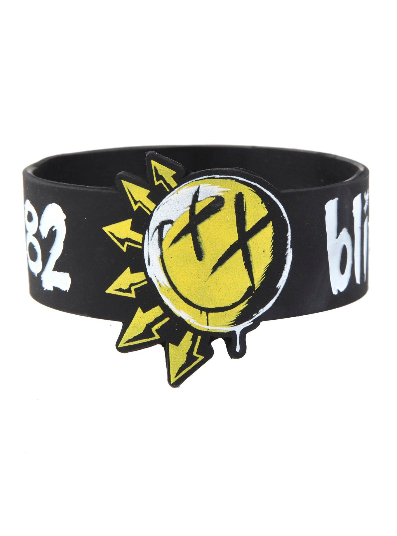 Blink-182 Smiley Logo Die-Cut Rubber Bracelet | Hot Topic