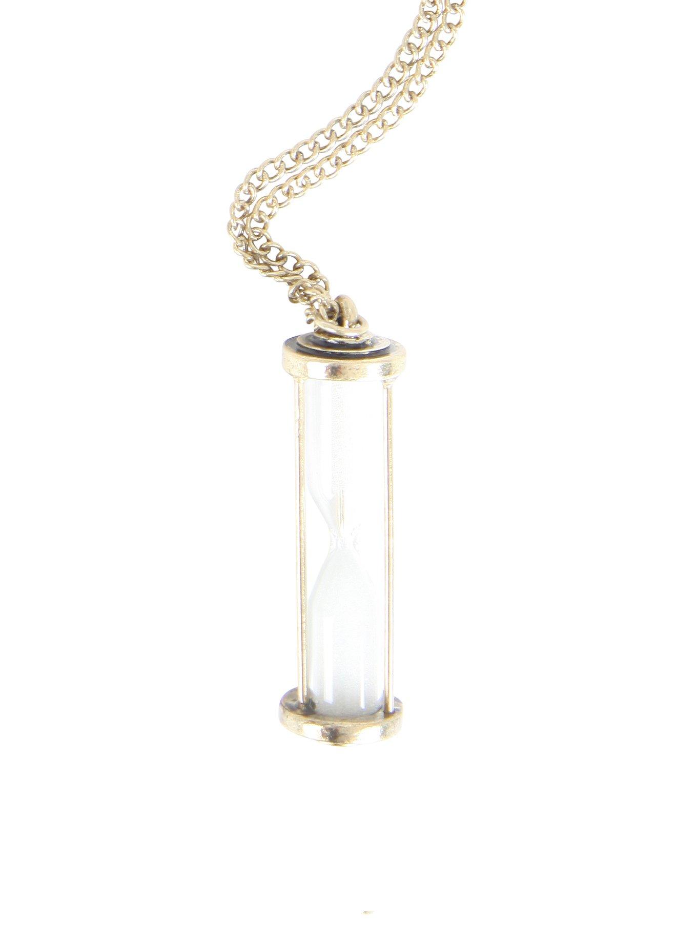 Burnished Gold Hourglass Long Necklace | Hot Topic
